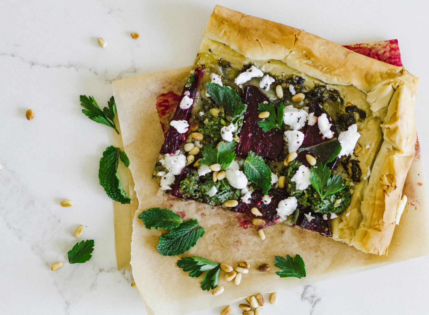 Beet and Vegan Feta Filo Pizza – Another Vegan Food Blog